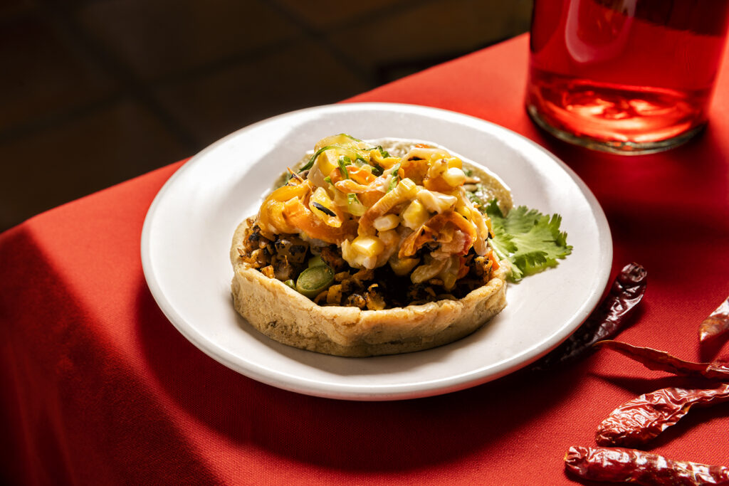 Rajas & Picadillo Sopes with Salsa Verde - Rancho La Puerta